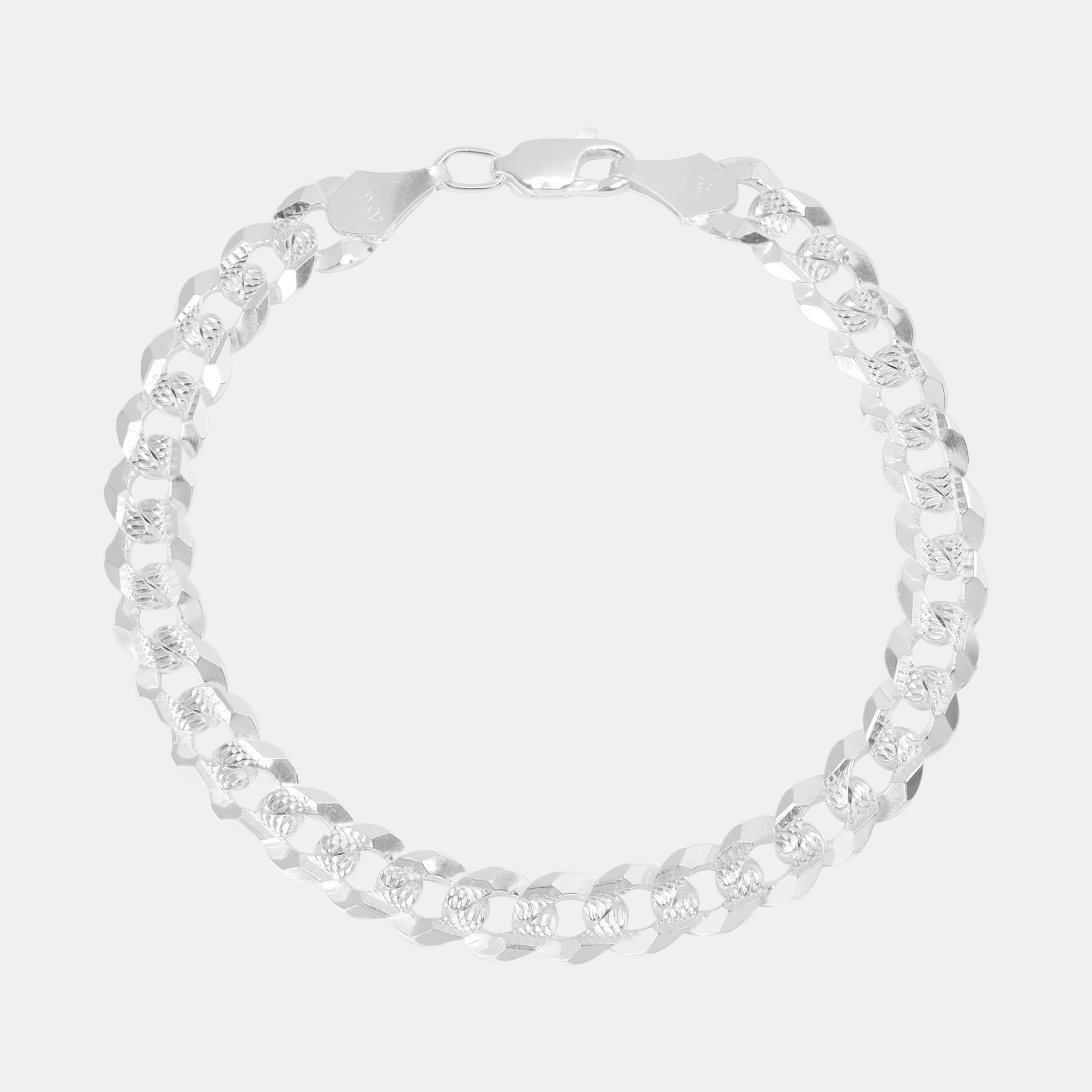 Curb Zegrinada 8mm Plata Pulsera Triangulum Workshop